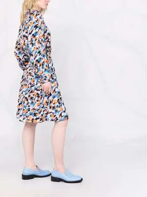 Kenzo Abstract-print Midi Dress - Blue