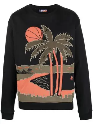 JUST DON Palm Tree Print Jumper