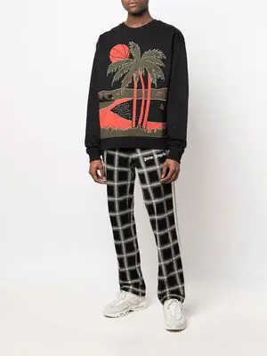 JUST DON Palm Tree Print Jumper