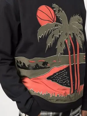 JUST DON Palm Tree Print Jumper