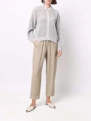 Brunello Cucinelli Crochet-knit Bomber Jacket