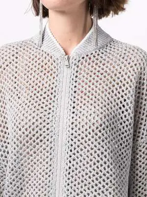 Brunello Cucinelli Crochet-knit Bomber Jacket
