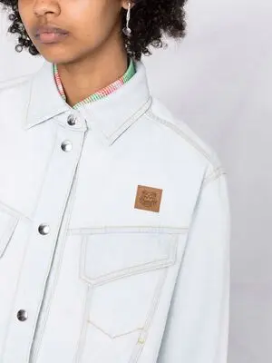 Kenzo K-tiger Cropped Denim Jacket