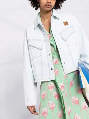 Kenzo K-tiger Cropped Denim Jacket