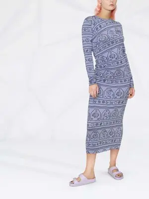 GANNI Zodiac Logo-print Stretch-jersey Dress