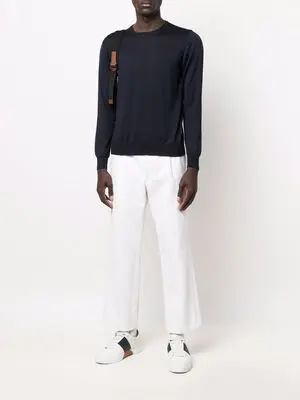 BARBA NAPOLI Fine-knit Crew-neck Jumper - Blue