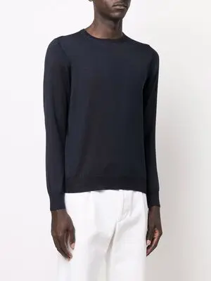 BARBA NAPOLI Fine-knit Crew-neck Jumper - Blue