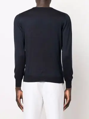 BARBA NAPOLI Fine-knit Crew-neck Jumper - Blue
