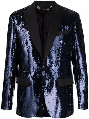 Philipp Plein Embellished Single-breasted Blazer - Blue