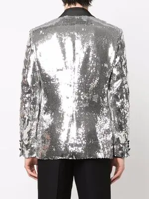 Philipp Plein Sequin-embellished Single-breasted Blazer - Grey