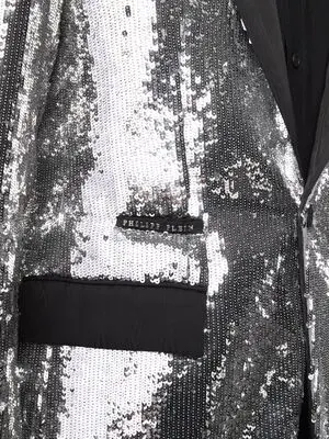 Philipp Plein Sequin-embellished Single-breasted Blazer - Grey