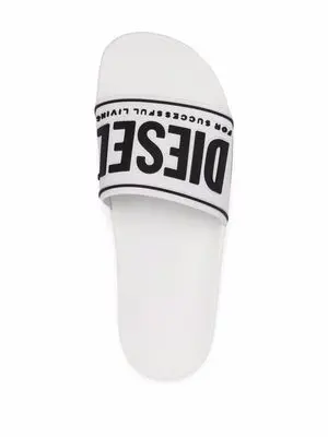 DIESEL® Logo-embossed Slides - White
