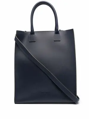 Woolrich Embossed-logo Leather Tote Bag - Blue
