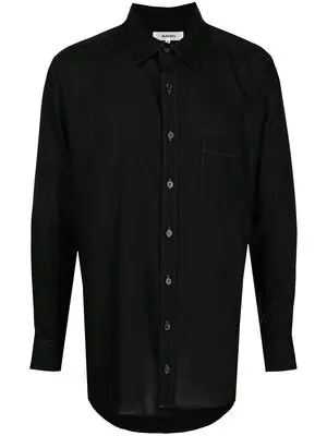 SULVAM Contrast-stitch Long-sleeve Shirt