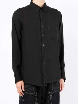 SULVAM Contrast-stitch Long-sleeve Shirt