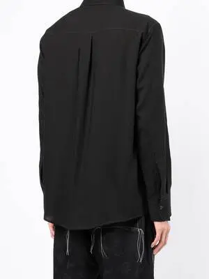 SULVAM Contrast-stitch Long-sleeve Shirt
