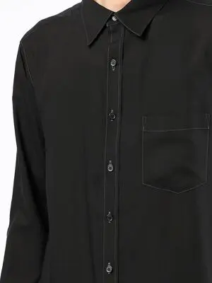 SULVAM Contrast-stitch Long-sleeve Shirt
