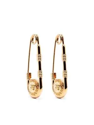 Versace Safety-pin Medusa Earrings - Gold
