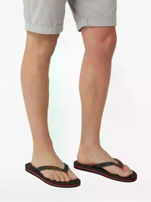 Polo Ralph Lauren Logo-patch Flip Flops - Black