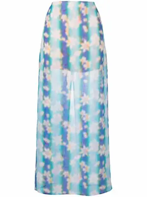Nina Ricci Floral-print Straight Maxi Skirt