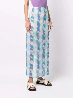 Nina Ricci Floral-print Straight Maxi Skirt