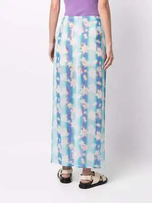 Nina Ricci Floral-print Straight Maxi Skirt
