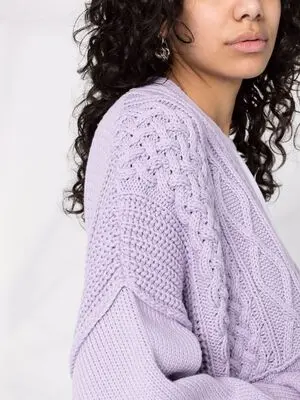 AMBUSH Patchwork Knitted Cardigan - Purple