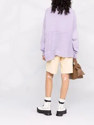 AMBUSH Patchwork Knitted Cardigan - Purple