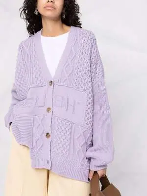 AMBUSH Patchwork Knitted Cardigan - Purple