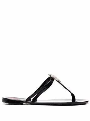 Moschino Embellished Heart Flip-flop Sandals