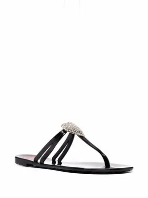 Moschino Embellished Heart Flip-flop Sandals