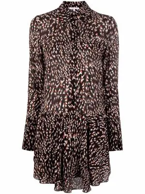 Patrizia Pepe Abstract-print Ruched Shirtdress
