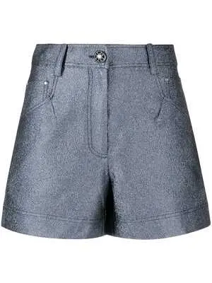 Shiatzy Chen Glittered Denim Shorts
