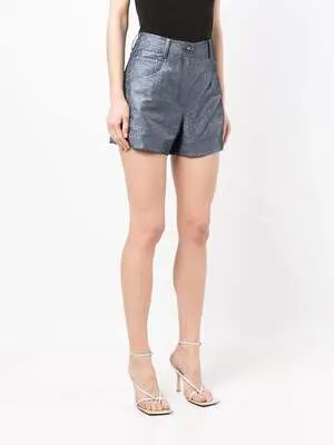 Shiatzy Chen Glittered Denim Shorts