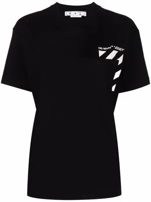 Off-White Jersey' Print Short-sleeve T-shirt - Black