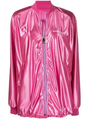 Khrisjoy Logo-print Metallic Bomber Jacket