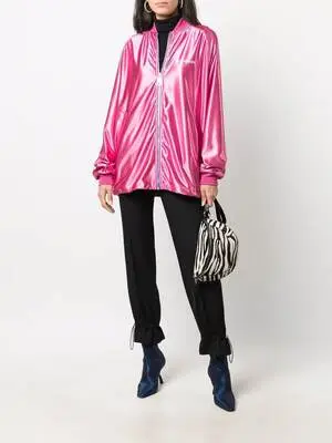 Khrisjoy Logo-print Metallic Bomber Jacket