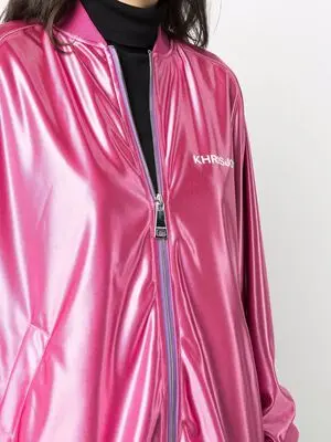 Khrisjoy Logo-print Metallic Bomber Jacket
