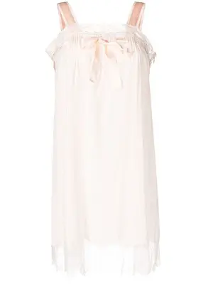 Shiatzy Chen Lace-trimmed Silk Blend Mini Dress