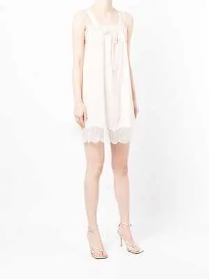 Shiatzy Chen Lace-trimmed Silk Blend Mini Dress