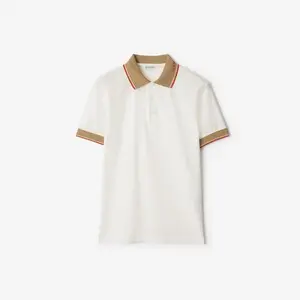 Burberry Cotton Polo Shirt Chalk
