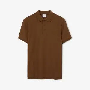 Burberry Cotton Polo Shirt Dark Birch Brown