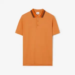Burberry Cotton Polo Shirt Dusty Orange