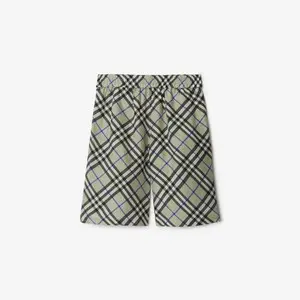 Burberry Check Silk Shorts Lichen