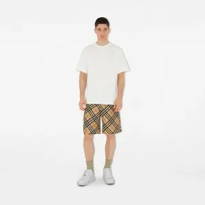 Burberry Check Silk Shorts - Sand