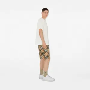 Burberry Check Silk Shorts - Sand