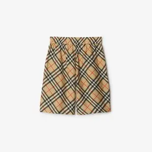 Burberry Check Silk Shorts - Sand