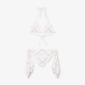 Burberry Burberry Check Halterneck Bikini Bubblegum