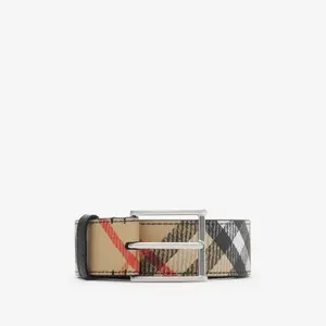 Burberry Check Woven Belt - Sand
