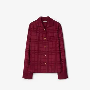 Burberry Check Silk Pyjama Shirt - Ripple Red